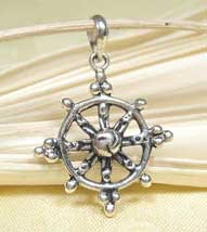 Anhänger DHARMACHAKRA - Rad der Lehre - 925er Sterling Silber - NEPAL ...
